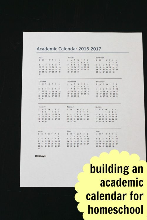 Building Your Academic Calendar for Homeschooling