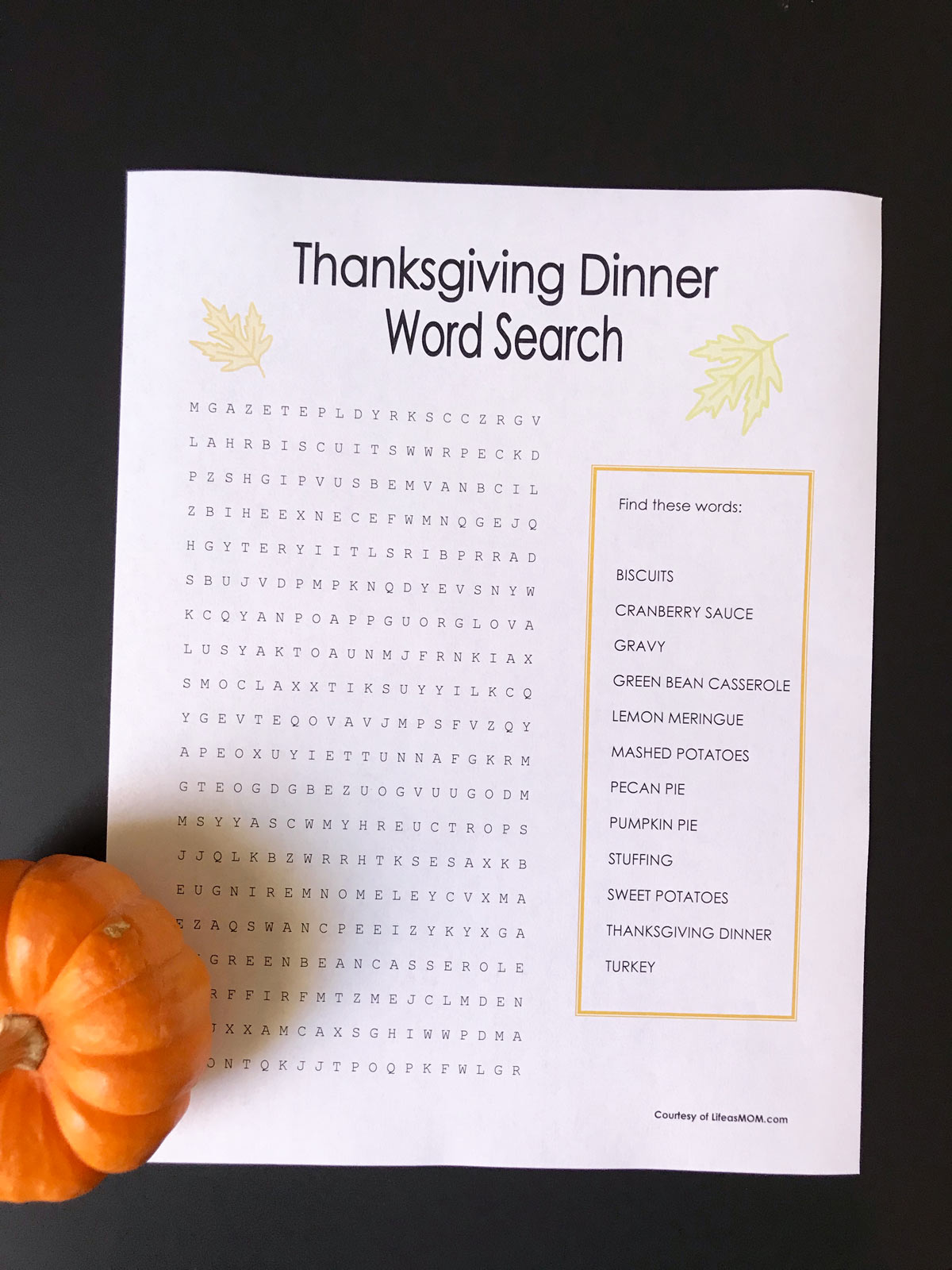 Thanksgiving Crossword Puzzle & Word Search - Life as Mom
